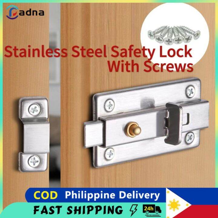 Padna【Philippine Delivery】Stainless Steel Spring Bolt Heavy Duty Safety ...