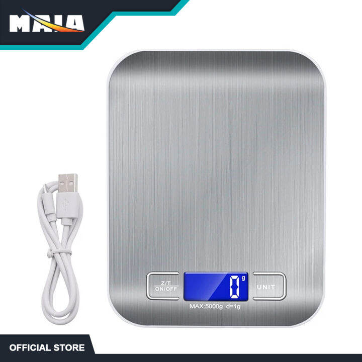 MAIA USB Rechargeable Kitchen Scale Stainless Steel Food Diet Scale ...