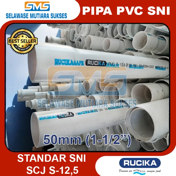 Rucika Pipa PVC Standar SNI S12,5 SCJ 1 ½ Inch 8 BAR, Update 2022 | Lazada Indonesia