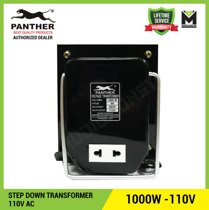 Panther 1000W-110V SA Step-down Transformer 1000 Watts, Input 220VAC, Output 110VAC Single Phase ...