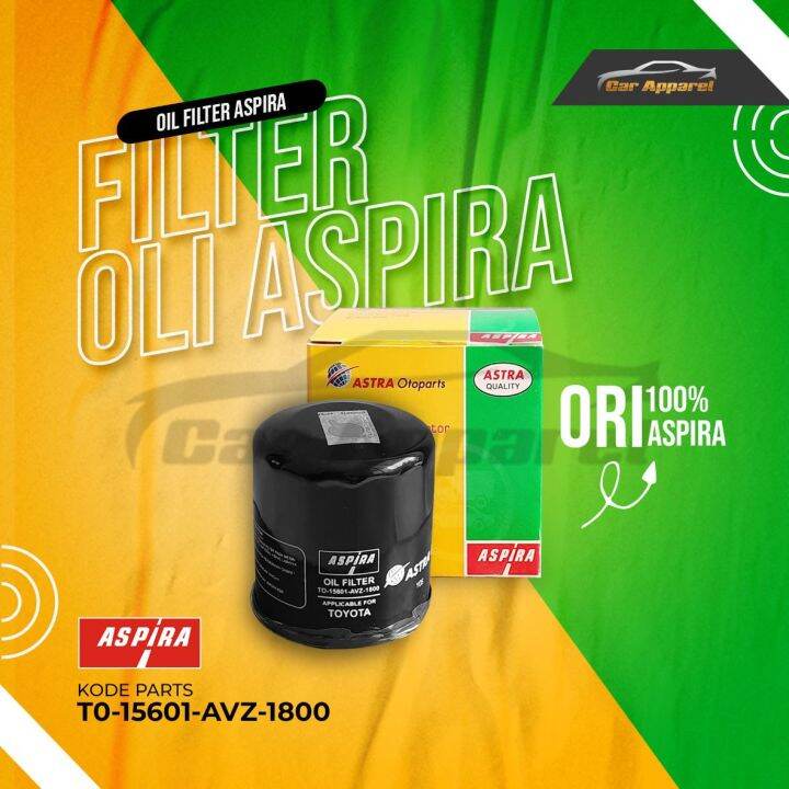 Oil Filter Avanza Veloz Xenia 2005-2021 Aspira TO-15601-AVZ Filter Oli ...