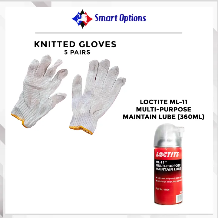 Loctite ML-11 Multi purpose Lube and Knitted Gloves 5pairs/set | Lazada PH