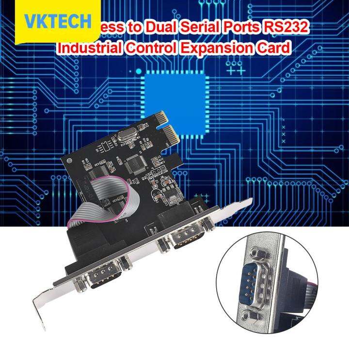 Desktop Computer Industrial Control PCIe to 2 Serial Ports RS232 Interface Adapter Card | Lazada