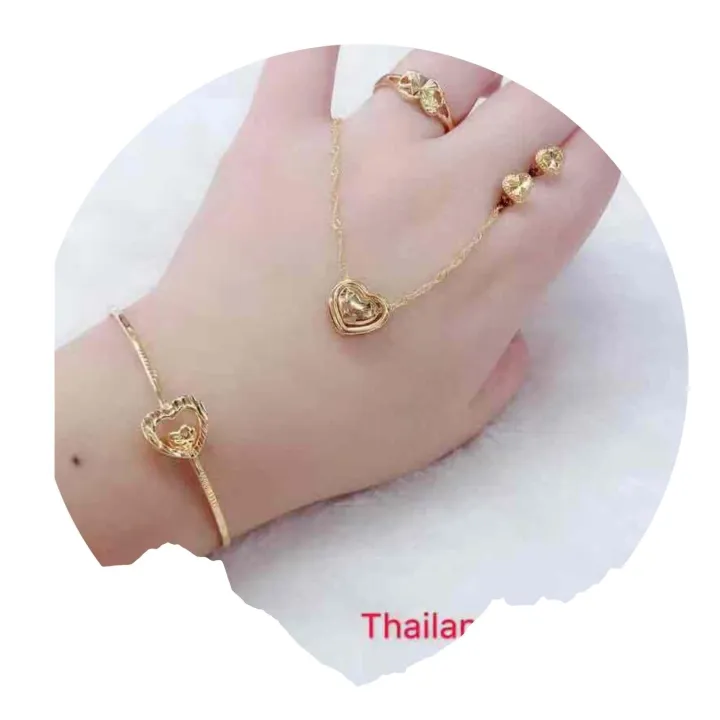 Thailand gold 4in1 set free box(adjustable size ring) #29 | Lazada PH