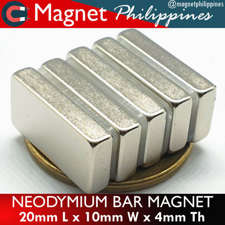 5 PIECES SET N52 Neodymium SMALL BAR Magnet 20mm L x 10mm W x 4mm Th ...