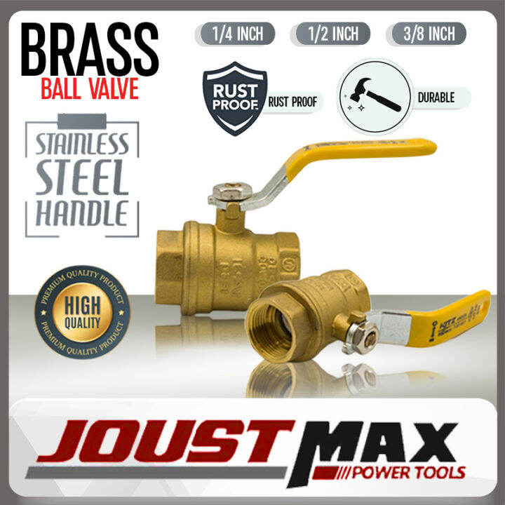 Heavy Duty Brass Ball Valve Brass Stopcock 1/2",3/8",1/4" Inch Injap ...