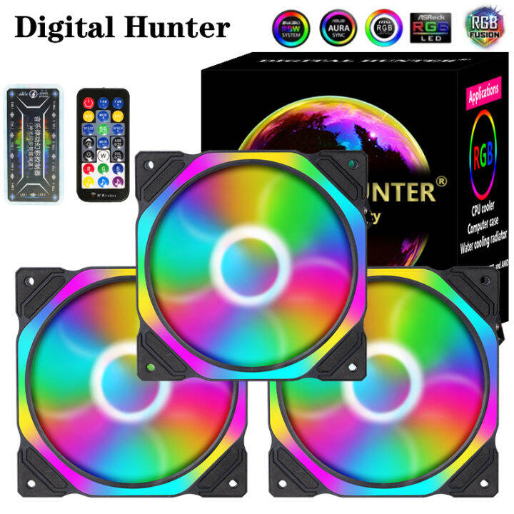 KS4 120mm Cooler PC Case Fan RGB 6 Lines pwm Adjust Argb Mute IR MSI ...