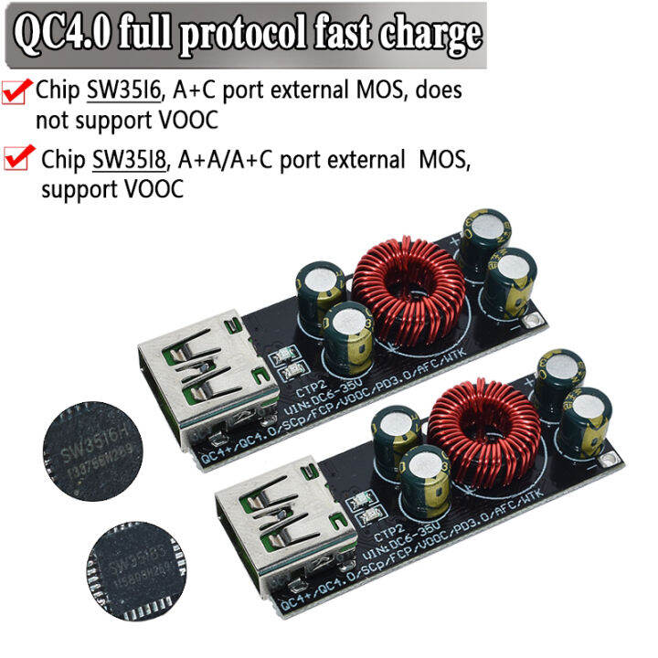 QC4.0 QC3.0 USB Type-C Mobile Phone Quick Charge Adapter 6 -35V Step Down Buck Boost Module for ...