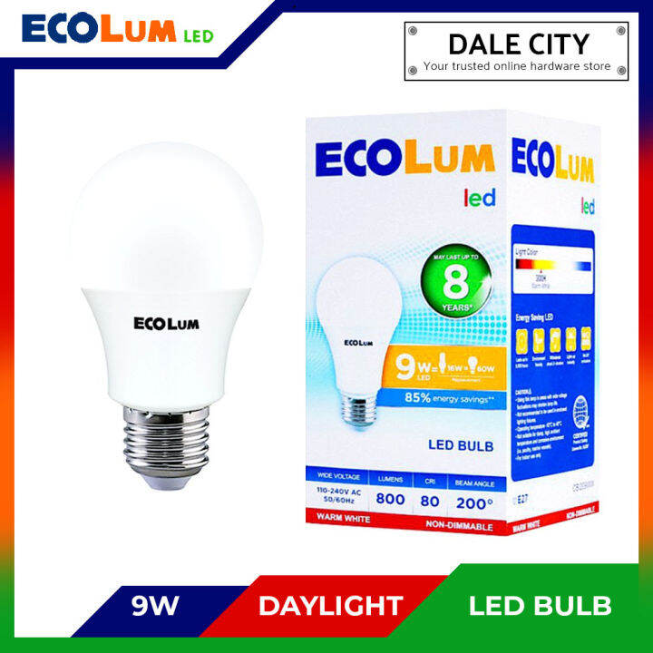 ECOLUM 9w LED Bulb Daylight E27 | Lazada PH