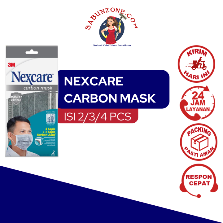 Masker Nexcare Carbon Mask 3+1 lapis Karbon Aktif isi 3 | Lazada Indonesia