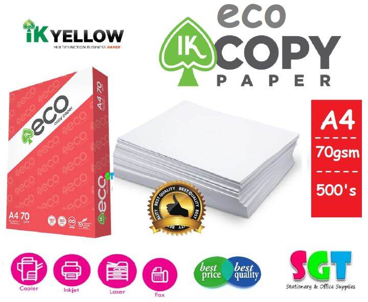 IK ECO A4 Paper 70gsm 500's / Pack | Lazada