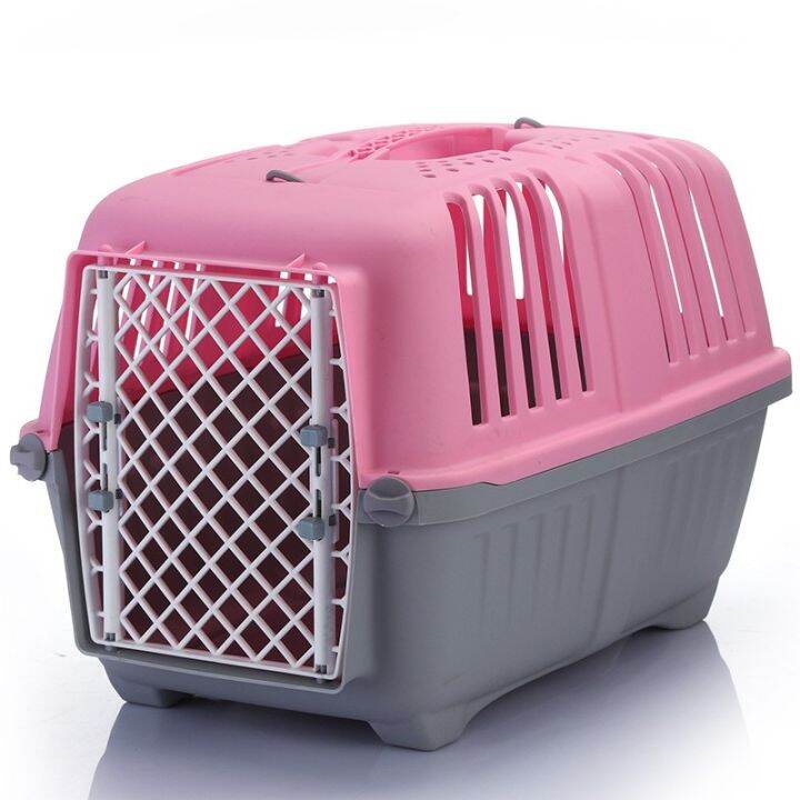 LARGE Plastic Kennels Plastic Wire Door Travel Dog Flight Case Crate ...