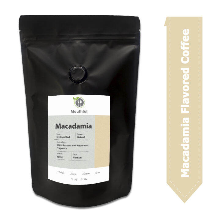 Mouthful - Macadamia Coffee Beans or Ground (250g) - 100% Robusta with ...