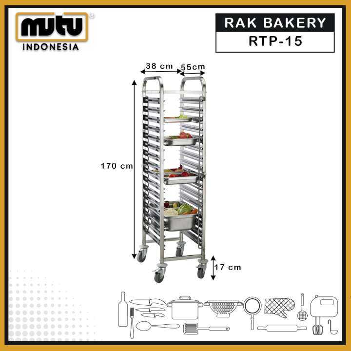 Trolley Rak Pan / Gastronom Pan Rack Trolley / Rak Food Pan RTP-15 MUTU ...