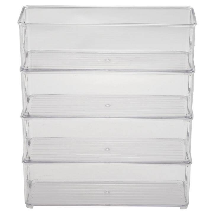 Refrigerator Organizer Bins, Clear Stackable Plastic Food Storage Rack ...