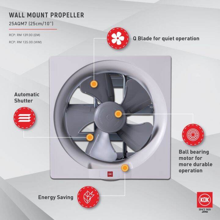 【Ready Stock】KDK Wall Exhaust Fan 20AQM 25AQM 30AQM 8 10 12 Exhaust Fan ...