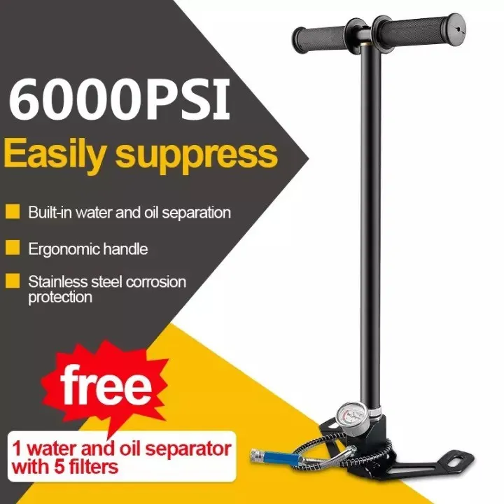6000psi High Pressure PCP Hand Pump/3 Stage Air Pump Pcp Airgun Rifle ...