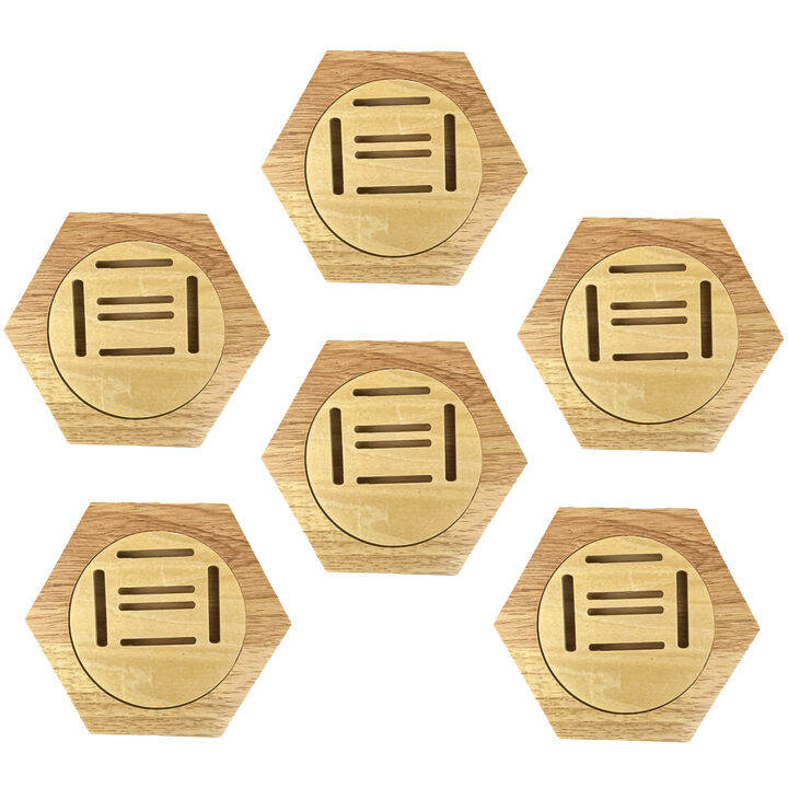venicenight 6Pcs Badge Display Rack Hexagon Free Combination Wood High ...