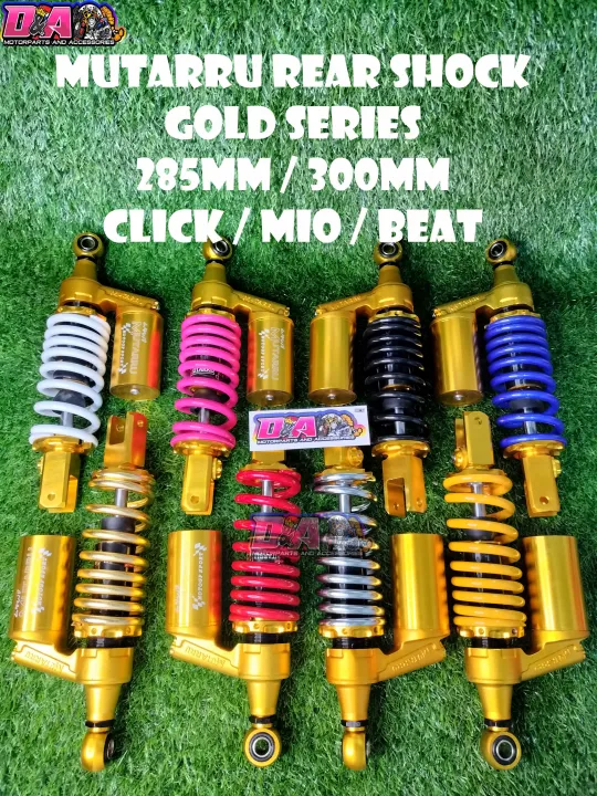 MUTARRU REAR SHOCK 285mm / 300mm GOLD SERIES MIO I 125 / CLICK 125 ...