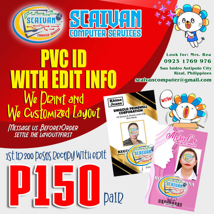 PVC (150 per recopy WITH EDIT INFO) | Lazada PH