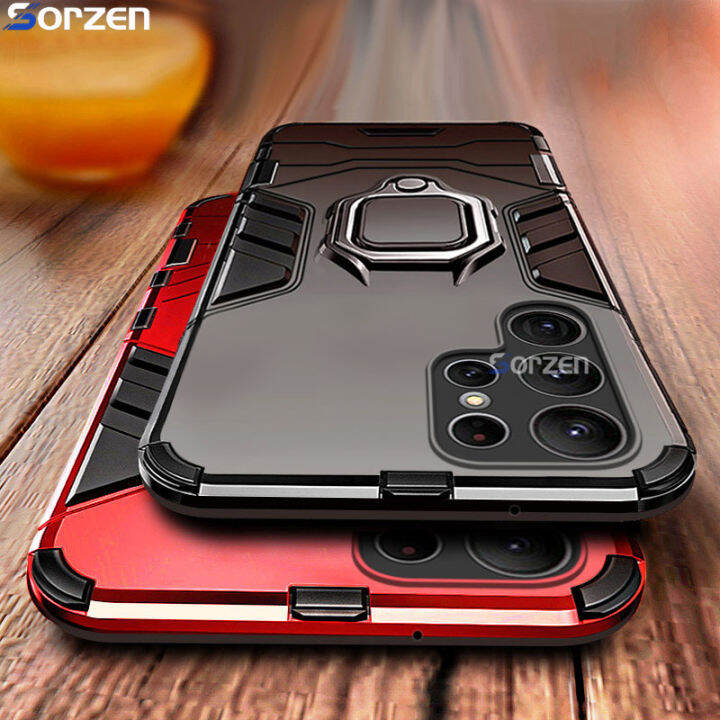For Samsung Galaxy S23 Ultra 5G Shockproof Back Car Case Bracket Magnet ...