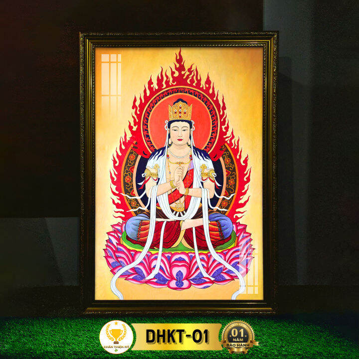 Tranh Hư Không Tạng Bồ Tát Có Đèn CHÂN THIỆN MỸ, Trang Trí Bàn Thờ Phật ...
