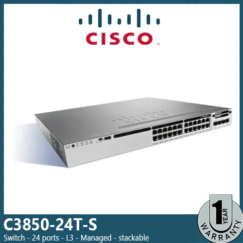 WS-C3850-24T-S Cisco Catalyst 3850 Switch | 24 ports | L3 | Managed ...