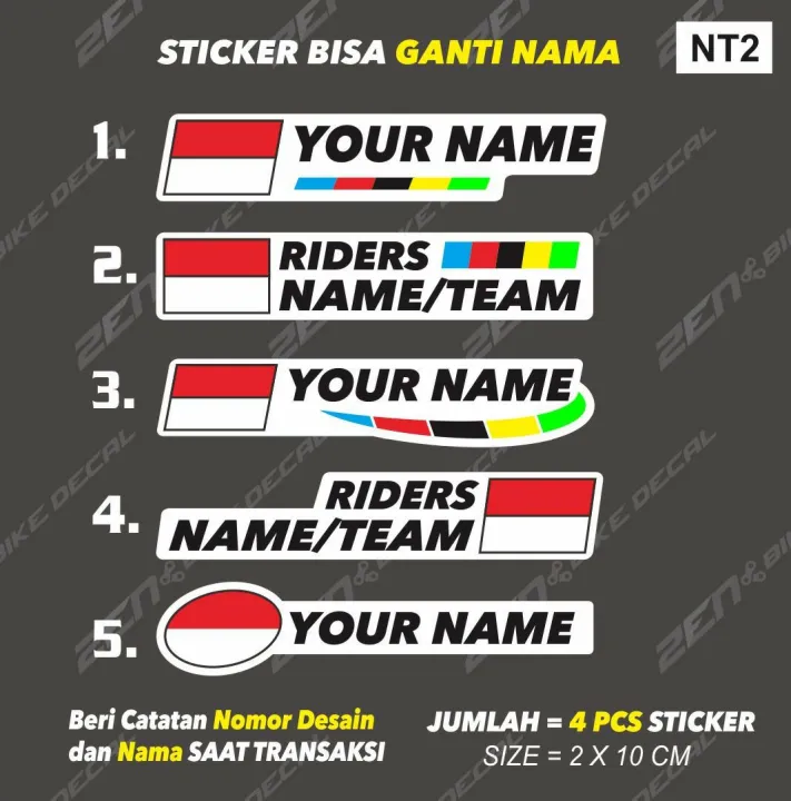STICKER GANTI NAMA - STIKER REQUEST NAMA MURAH | Lazada Indonesia