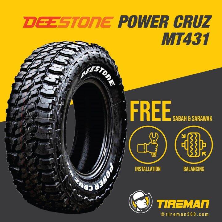 Deestone Power Cruz MT431 15 16 17 Inch Tayar Tire (FREE INSTALLATION/Delivery) SABAH SARAWAK ...