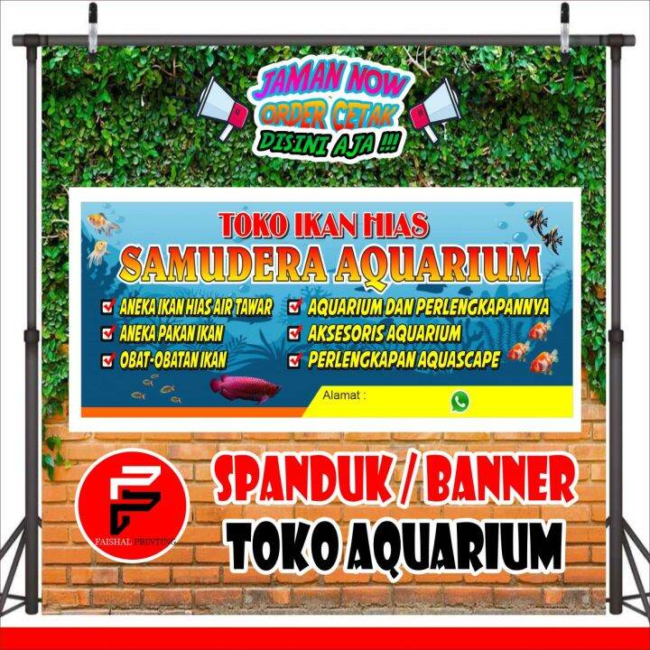 Spanduk banner Toko Aquarium/ Spanduk Jual ikan Hias Ukuran 2 x 1 meter ...