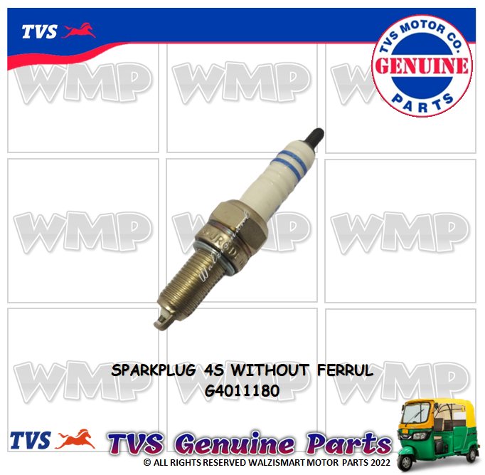 Spark Plug 4s Without Ferrul (M7011010/G4011180) TVS King Genuine Parts ...