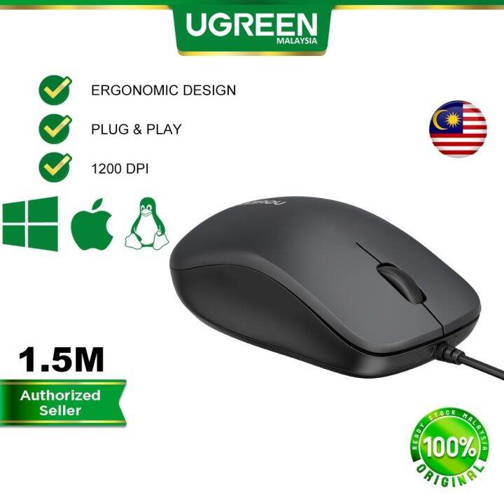UGREEN Wired Mouse Ergonomic Mouse USB Mouse 1200 DPI Ergonomic Mouse Wire Mouse Wire Mice for ...