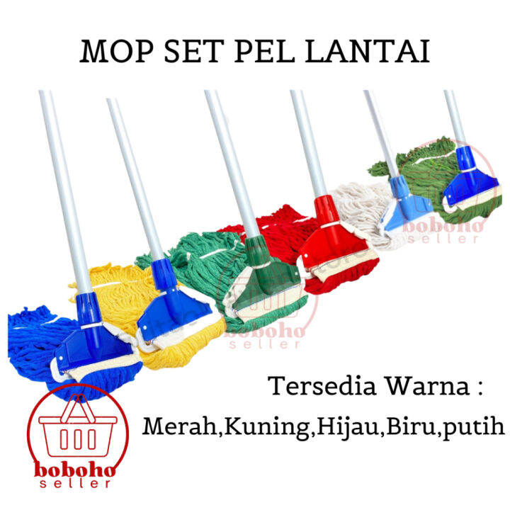 MOP Alat Pel Lantai Sumbu Lengkap Dengan Gagang / Set Alat Pengepel ...