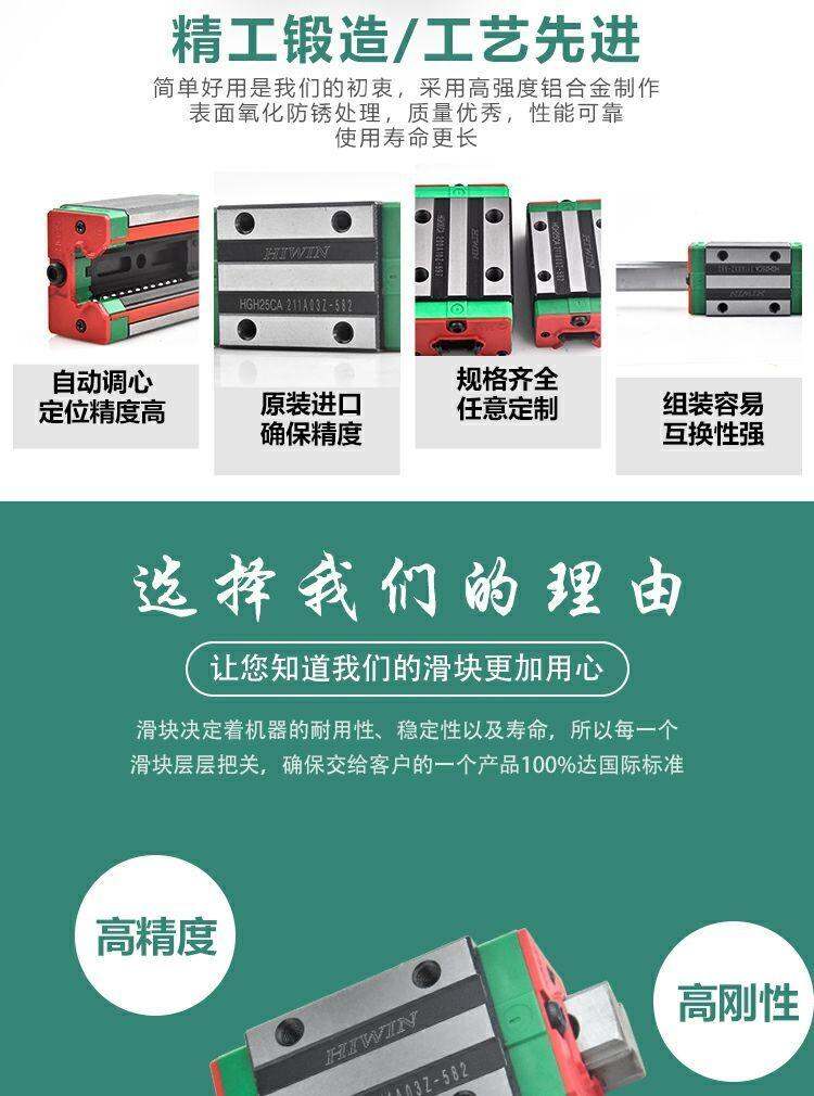 Hiwin รางเลื่อนเชิงเส้นเงินบนไต้หวัน hg15/HG20/hg25/hg30/hg35/hg45 /cc ...