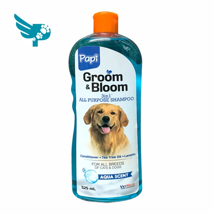 Papi Groom & Bloom 3 in 1 All Purpose Shampoo 525ml - Aqua Scent - For ...