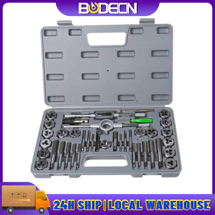 【24 hours shipping】40pcs Tap Die Set M3-M12 Screw Thread Metric Taps Wrench Dies Hand Threading ...