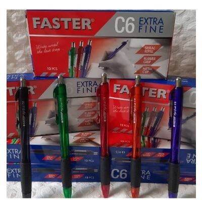 Faster Harga Satuan Pulpen C6 Hitam dan Biru Anti Macet | Lazada Indonesia