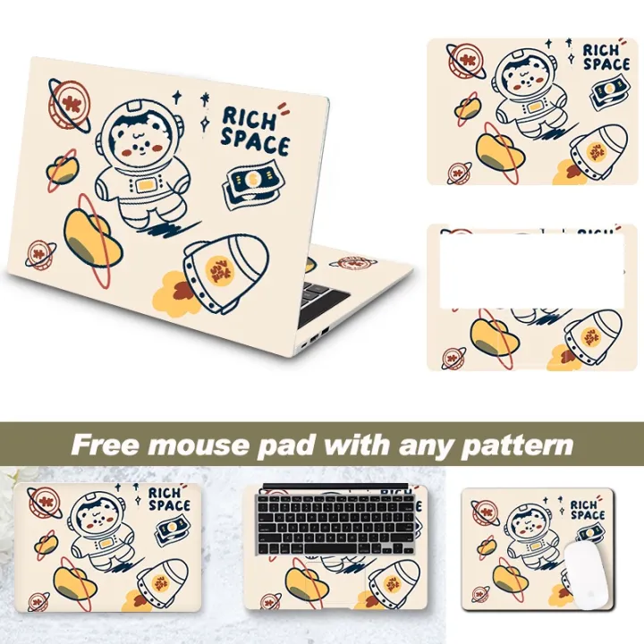★Free mouse pad Simple pattern laptop skin sticker for 12/13/14/15/15.6 ...
