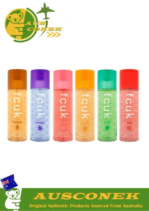 FCUK Fragrance Body Mist Spray 250ml (SENSUAL, WILD, PASSION, ROMANTIC ...