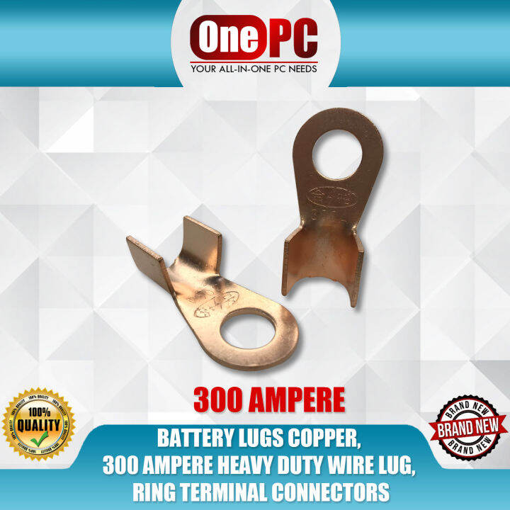 BATTERY LUGS COPPER, 300 AMPERE HEAVY DUTY WIRE LUG, RING TERMINAL ...