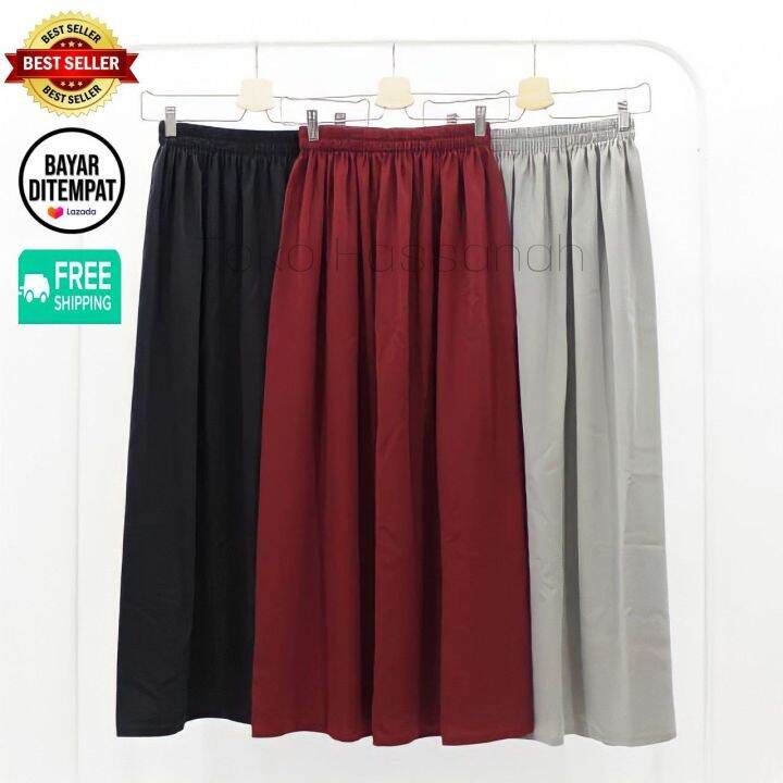 Rok Polos Panjang - Rok Wanita Polos Bahan Hyget Premium - Rok Terbaru ...