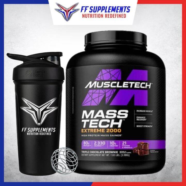 Muscletech Mass Tech Masstech Extreme 2000 6lbs 12lbs with FF Shaker ...