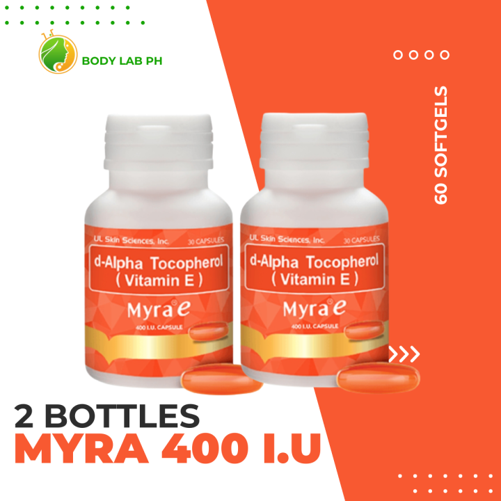 Bodylab Original Myra 400 E IU 30 capsules for healthy and glowing skin | Lazada PH