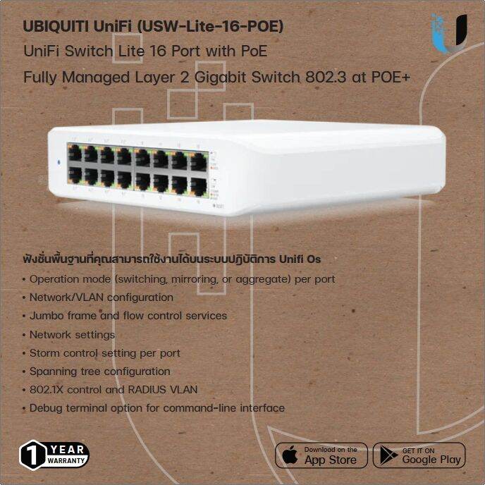 *USW-Lite-16-PoE : UniFi Switch Lite 16 Port with PoE Fully Managed ...