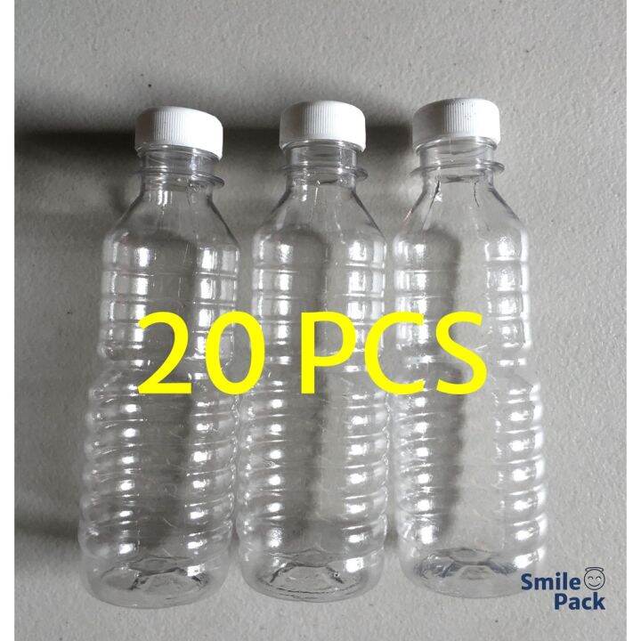 PET Plastic Bottle with Caps 250 ml - 20 PCS for Mineral Water, Juice, Dishwashing Liquid, Soy ...