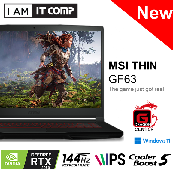 MSI GF63 Thin 11UC-886MY 15.6" FHD 144Hz Gaming Laptop (i5-11400H HM570 ...