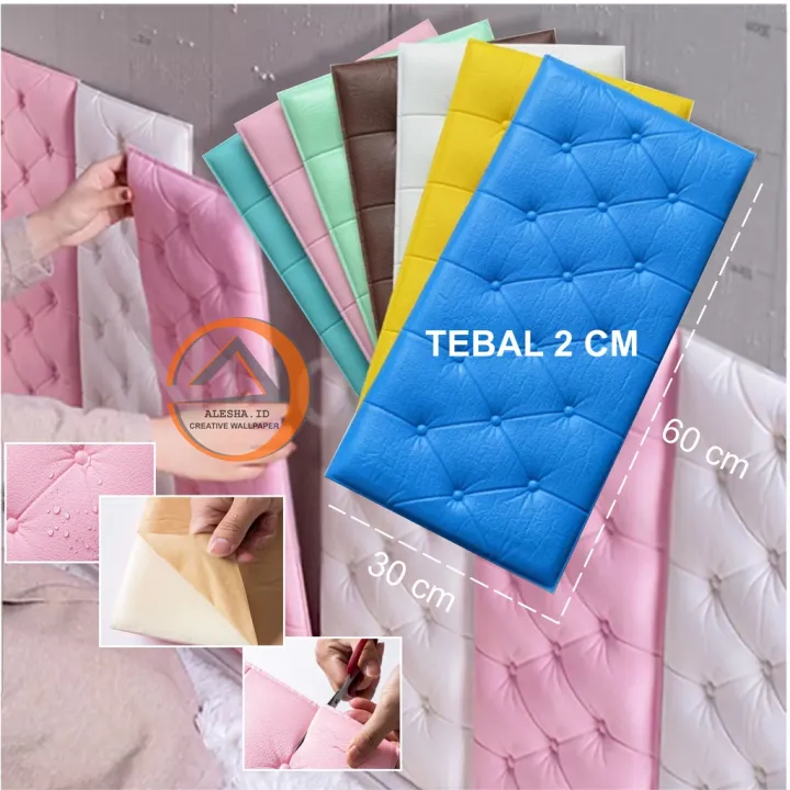 ALESHA wallpaper headboard sandaran/wallfoam busa dinding 30cm x 60 cm ...