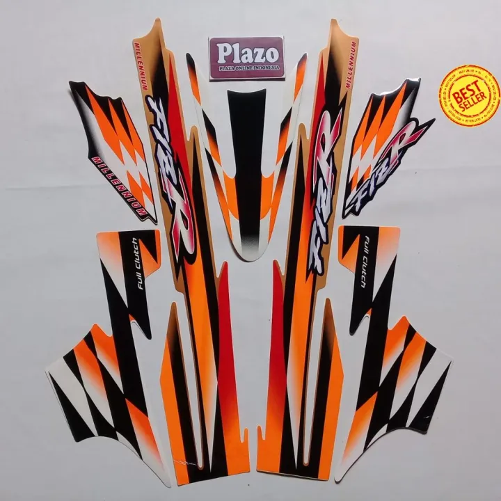 stiker striping lis body motor f1zr milenium 2000 orange | Lazada Indonesia