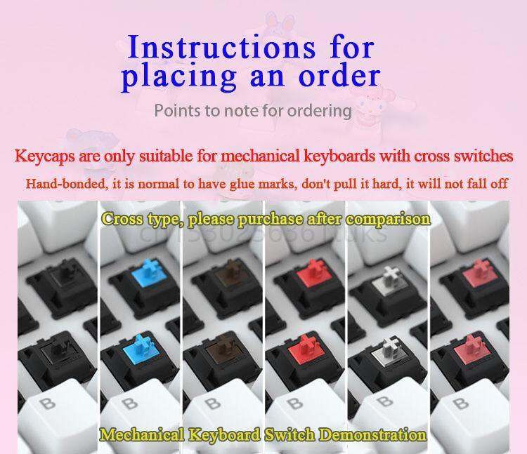 Sanrio Kawaii Cinnamorol Keycaps Mechanical Keyboard Caps Hello Kitty ...