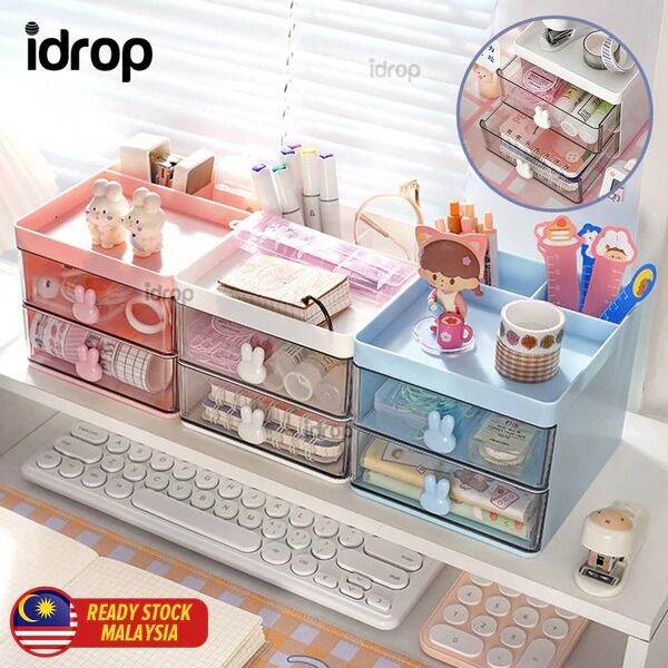 [YNY Mall] [ 2 LAYER ] Desktop Table Drawer Storage Box for Stationary ...
